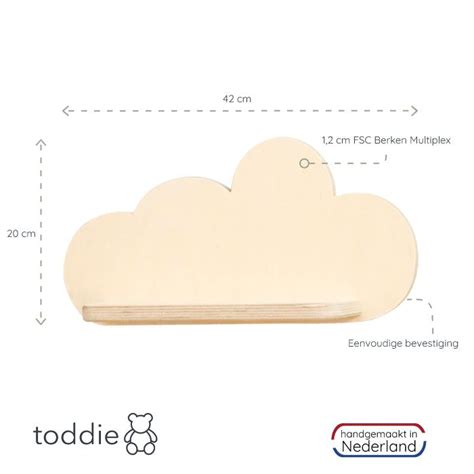 Houten Wandplank Kinderkamer Wolk Wolkie Blank Toy Car Wooden Toy Car Houten