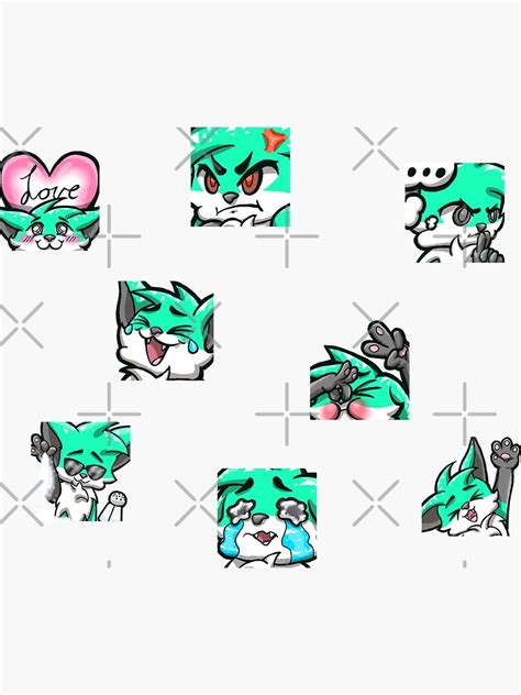 Fiffy Fox Mini Emotes Sticker For Sale By Fiffyfox Redbubble