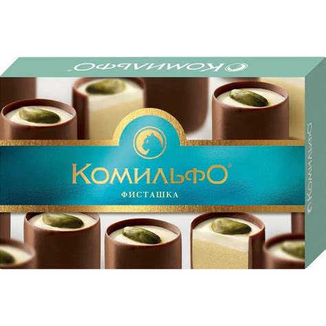Конфеты шоколадные Комильфо Фисташка, с двухслойной начинкой, 116 г, 4 ...