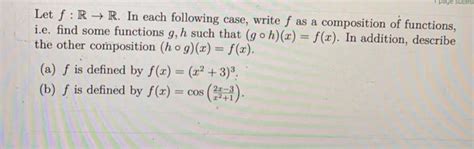 Solved Let F RR In Each Following Case Write F As A Chegg