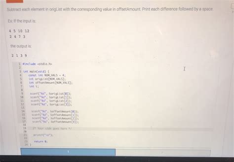 Solved Subtract Each Element In Origlist With The