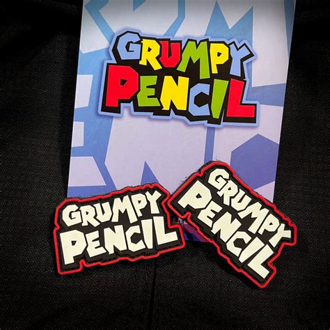 Super Grumpy Logo Glow Mini Pvc Patch Set Grumpy Pencil