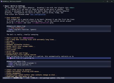 My Literate Emacs D · Robbmann