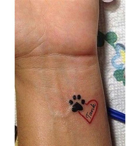 Heart Paw Print Tattoos