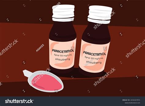 Liquid Medicine Vector Image Paracetamol Syrup Stock Vector Royalty