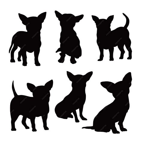 Ilustración De Silueta De Chihuahua De Diseño Plano Vector Gratis