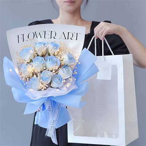 Rosette Blue Soap Flowers Eileen Town T Shop