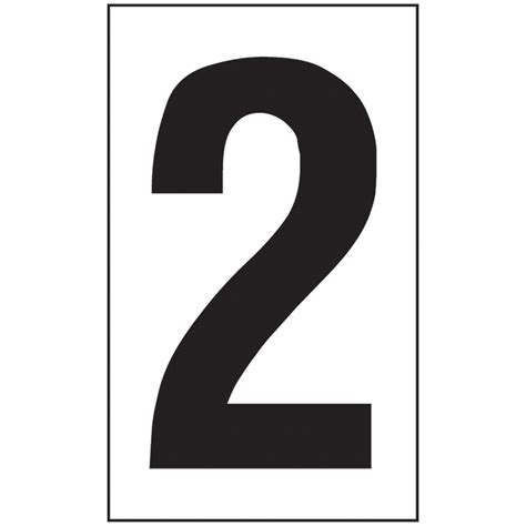 Black On White Number 2 Reflective Label 2 Sizes Cs613288