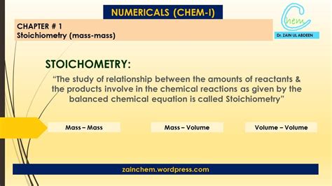 Stoichiometry And Numerical Of Volume Volume Stoichiometry Youtube