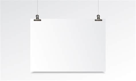 바인더 클립 빈 포스터 현실적인 이랑 프리미엄 벡터