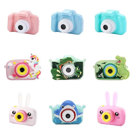 X2 Unicórnio Dinossauro Câmera Dos Desenhos Animados Infantis Mini Toy Vídeo Fotogrável Pequeno