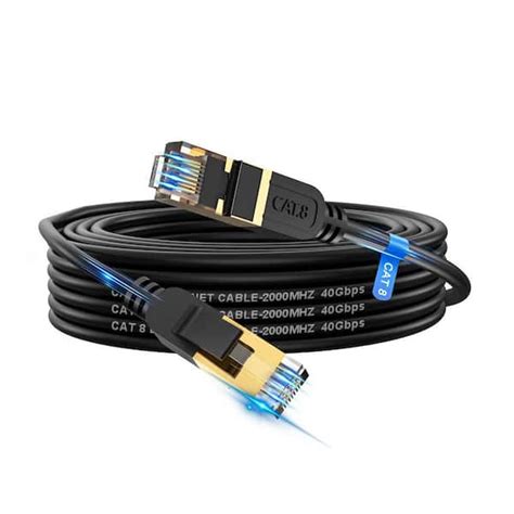 Yichuhaoxi 25 Ft Cat 8 Shielded Gold Plated Ethernet Cable Wire Black
