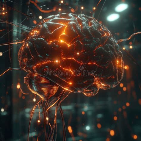 Futuristic Brain With Illuminated Neural Pathways In Sci Fi Setting