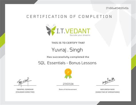 Yuvraj Singh On Linkedin Sqlessentials Certification Learning Itvedant Databasemanagement