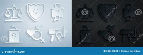 Set Female Gender Work For Female Debate Podium Rostrum Feminist