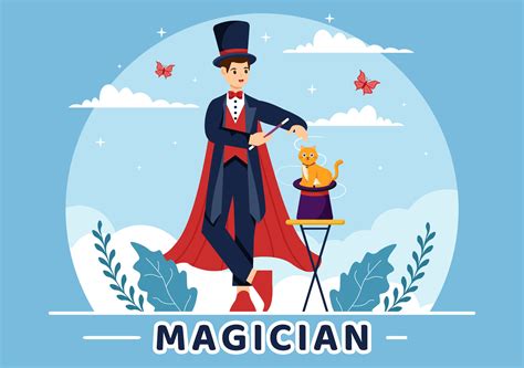Magician Vector Illustration With Illusionist Conjuring Tricks And