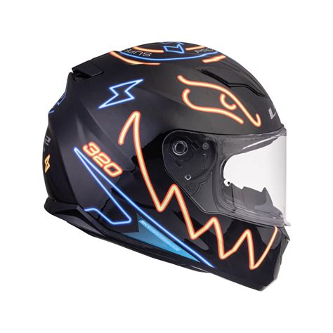 Ls2 Ff320 Stream Evo Neon Black Blue Fluro Orange Matt Helmet Moto Central