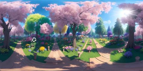 Heavenly Blossoms Ai Generated Garden Delight Stock Illustration