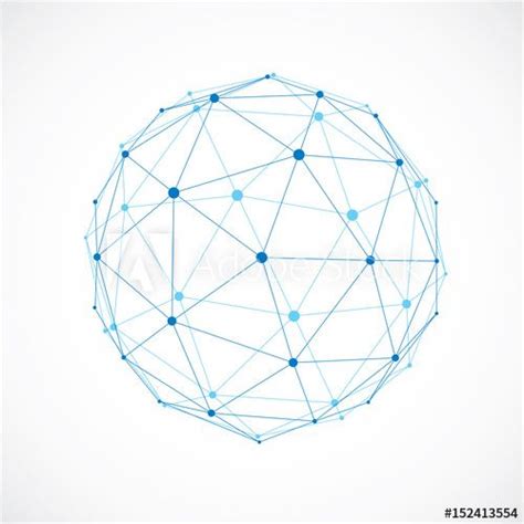 Low Poly Blue Sphere Wireframe