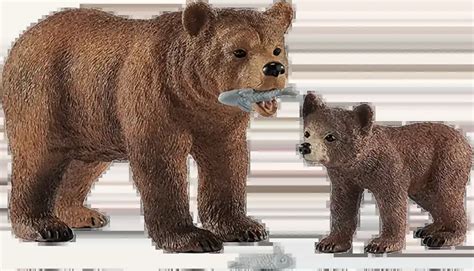 Schleich Wild Life Grizzly Bear Mother With Cub Figure Pack