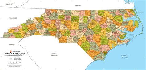 Buy North Carolina Zip Code With Counties Standard 36 X 175 Paper Online At Desertcartindia