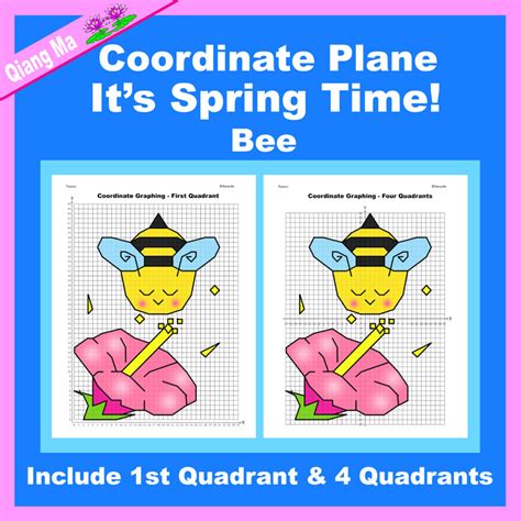 Spring Coordinate Plane Graphing Picture Bee Made By Teachers