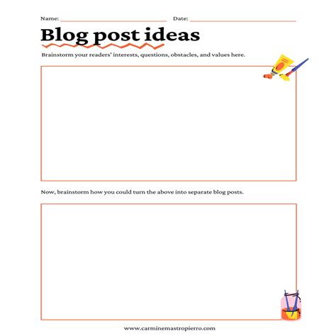 Blog Post Idea Worksheet Carmine Mastropierro