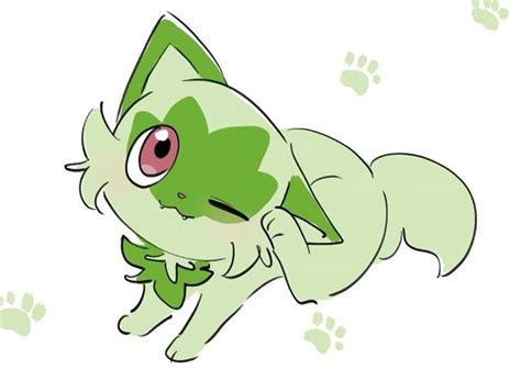 Sprigatito Fanart Sprigatito Pawprints Pokemon Wallpaper Sprigatito
