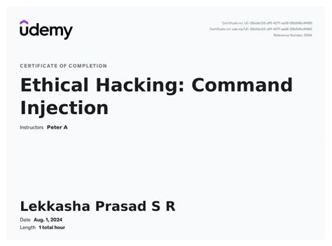 Im Excited To Share That I Have Successfully Completed The Ethical Hacking Command Injection