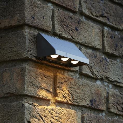 Auraglow Solar Wall And Fence Downlights With Triple Led Ip54 Waterproof