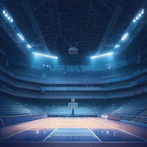 Premium Photo Basketball Arena Empty Night