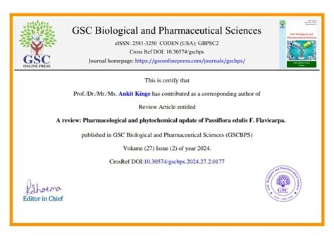 Review Article On Passiflora Edulis F Flavicarpa Ankit Kinge Posted On The Topic Linkedin