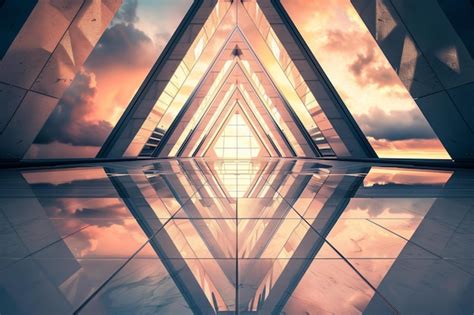 Symmetrical Digital Art Depicting An Abstract Architectural Structure