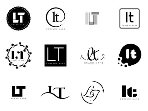 Lt Logo Template Letter L And T Logotype Set Different Classic Serif