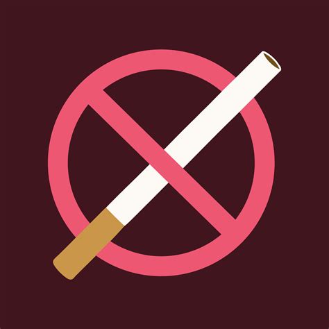 Cigarette And Stop Sign No Smoking Concept Flat Vector Illustration