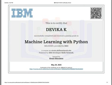 Im Happy To Share That Ive Successfully Completed The Machine Learning With Python” Course