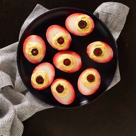 Eyeball Deviled Eggs Halloween Party Recipe Foodtalk