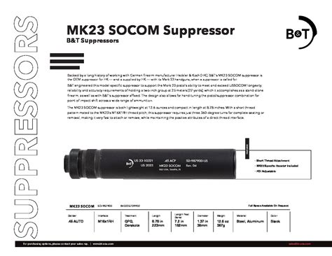 Bandt Mk23 45 Acp Hk Suppressor Hk Mk23 Impuls Iia Sd 988178 Us Axarms