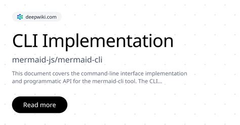Cli Implementation Mermaid Jsmermaid Cli Deepwiki
