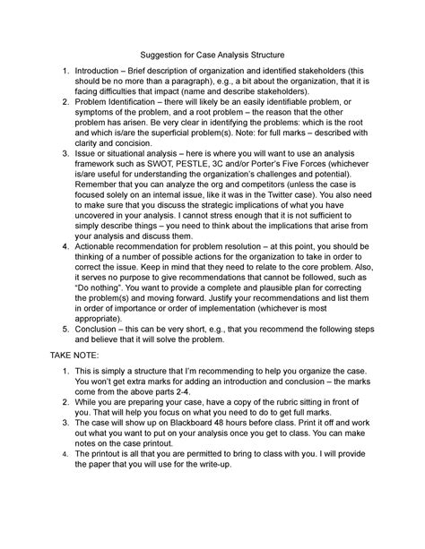 75 100 Suggestions For Case Analysis Structure Suggestion For Case Analysis Structure 1