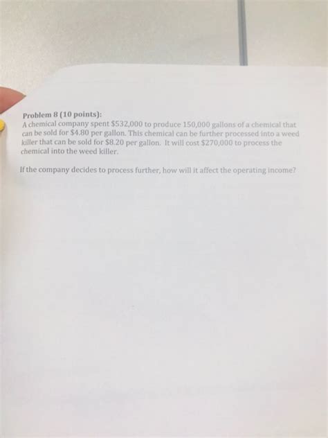 Solved Problem 8 10 Points A Chemical Company Spent