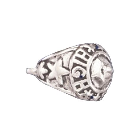 Sterling Silver 30 1mm Box Chain 3d High School Class Ring Pendant