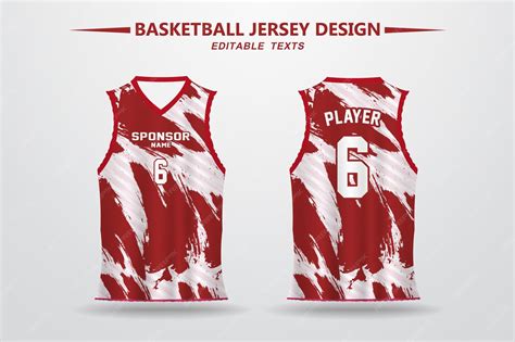 Premium Vector Red Colour Basketball Jersey Design And Template