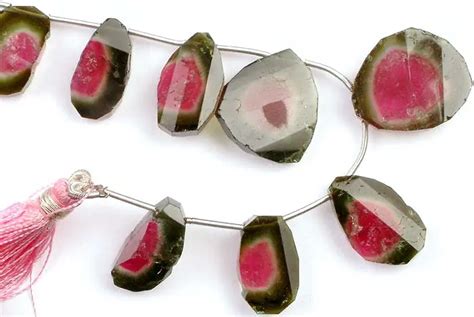 Watermelon Tourmaline Slices Exotic India Art