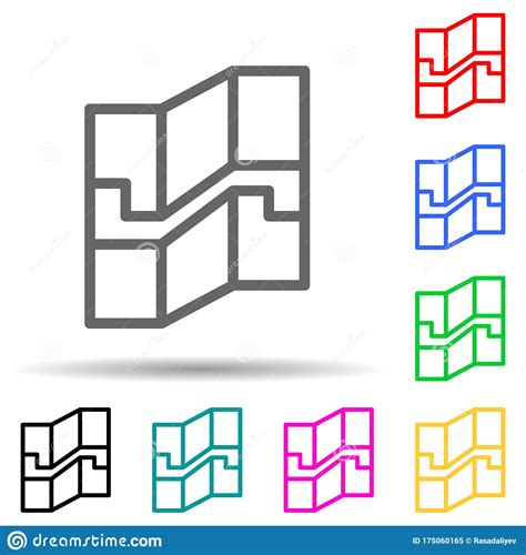 Map Multi Color Style Icon Simple Thin Line Outline Of Web Icons For Ui And Ux Website Or