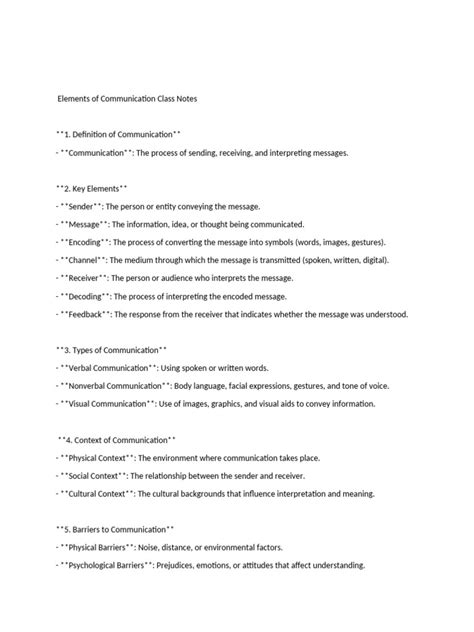 Elements Of Communication Class Notes Pdf Computers