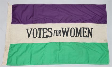 Suffragette Interest A Large Wspu Tri Colour Green White And Purple