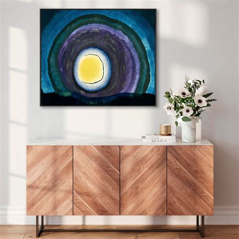 Arthur Dove Framed Blue Green Abstract Art Print Sunrise On Canvas