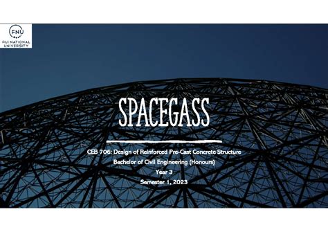Introduction To Spacegass Ceb 706 Design Of Reinforced Pre Cast