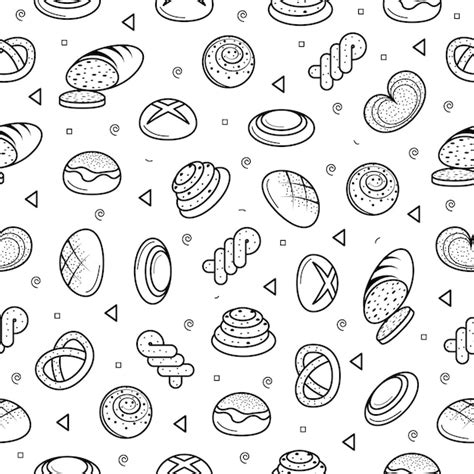 Premium Vector Abstract Seamless Pattern Doodle Collection Bread Bun
